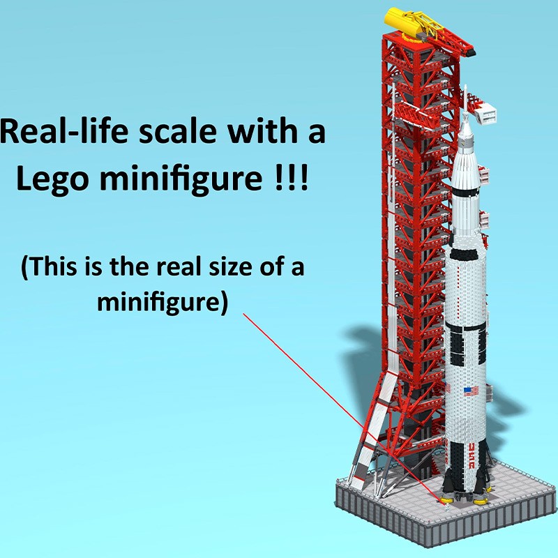 SATURN V ROCKET + LAUNCH PAD LEGO© MOC